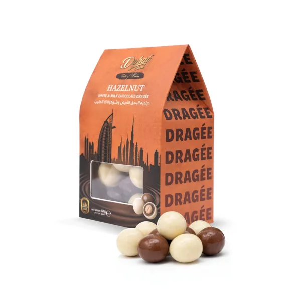 Dubai food Hazelnut White & Milk Chocolate Dragee 300g - dubaifood.uk